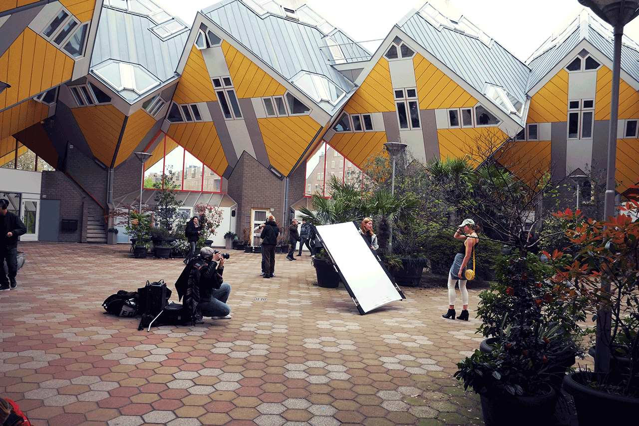 Cube Houses hang on pylons like a forest canopy in Rotterdam ...